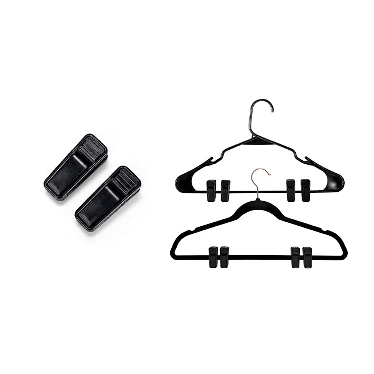 Velvet Hangers 60 Pack and Hanger Clips 100 Pack, Velvet Hangers with Clips for Pants, Skirts, Shorts, Socks, etc