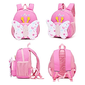 Toddler Backpack with Anti-Lost Harness Kids Backpack School Bag for Baby Girl Boy 1-5 Years(Butterfly)