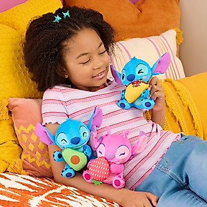Disney Stitch Small 7-inch Plush Stuffed Animal, Angel with Strawberry, Kids Toys for Ages 2 Up by Just Play