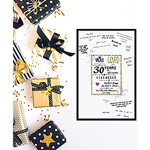 30th Birthday Party Guest Book Poster - Table Centerpiece Decoration Banner for Women or Men Turning 30 years old - Sweet Guest Book Alternative - 11x17 In Art Anniversary Keepsake Sign for Wishes