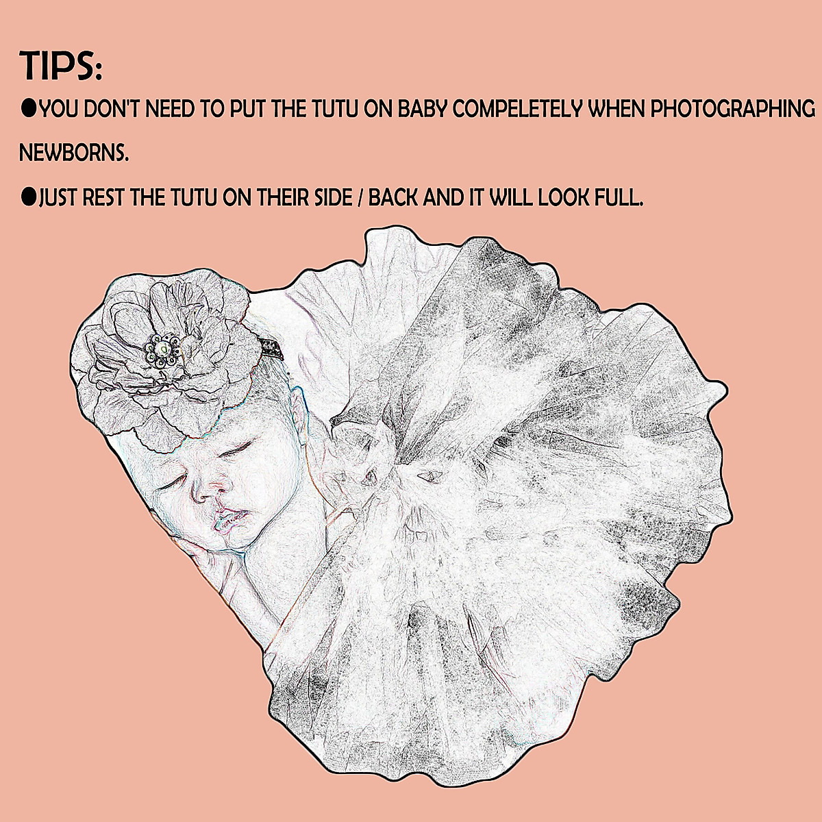 Baby Photography Props Tutu Skirt Headdress Newborn Girl Photo Shoot Outfits Infant Princess Costume Clothes Grey