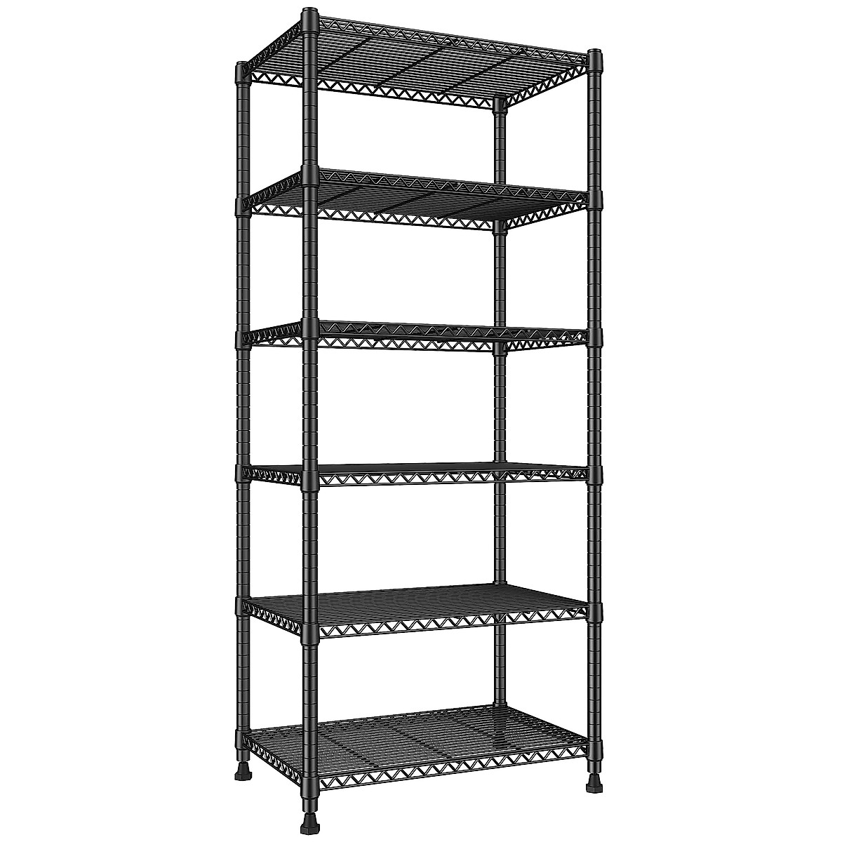 REIBII 72’’H Wire Shelving, 6 Tier Garage Shelving Units and Storage Shelves Heavy Duty, Adjustable Heavy Duty Metal Shelves for Storage Shelves for Pantry Kitchen Garage, 24’’W X18’’D X72’’H