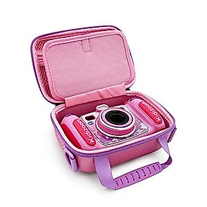 CASEMATIX Pink Camera Case Compatible with VTech KidiZoom Camera - Protective Travel Case with Shoulder Strap Compatible with VTech KidiZoom Duo Selfie Cam, Pix, Twist Connect and More!