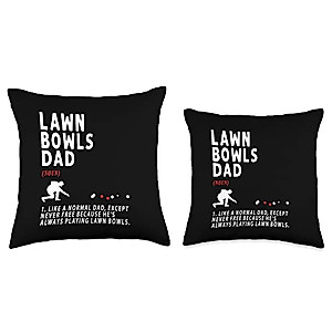 Lawn Bowling Retirement & Lawn Bowls Accessories Lawn Bowls Dad Idea for Men Funny Retirement Throw Pillow, 16x16, Multicolor