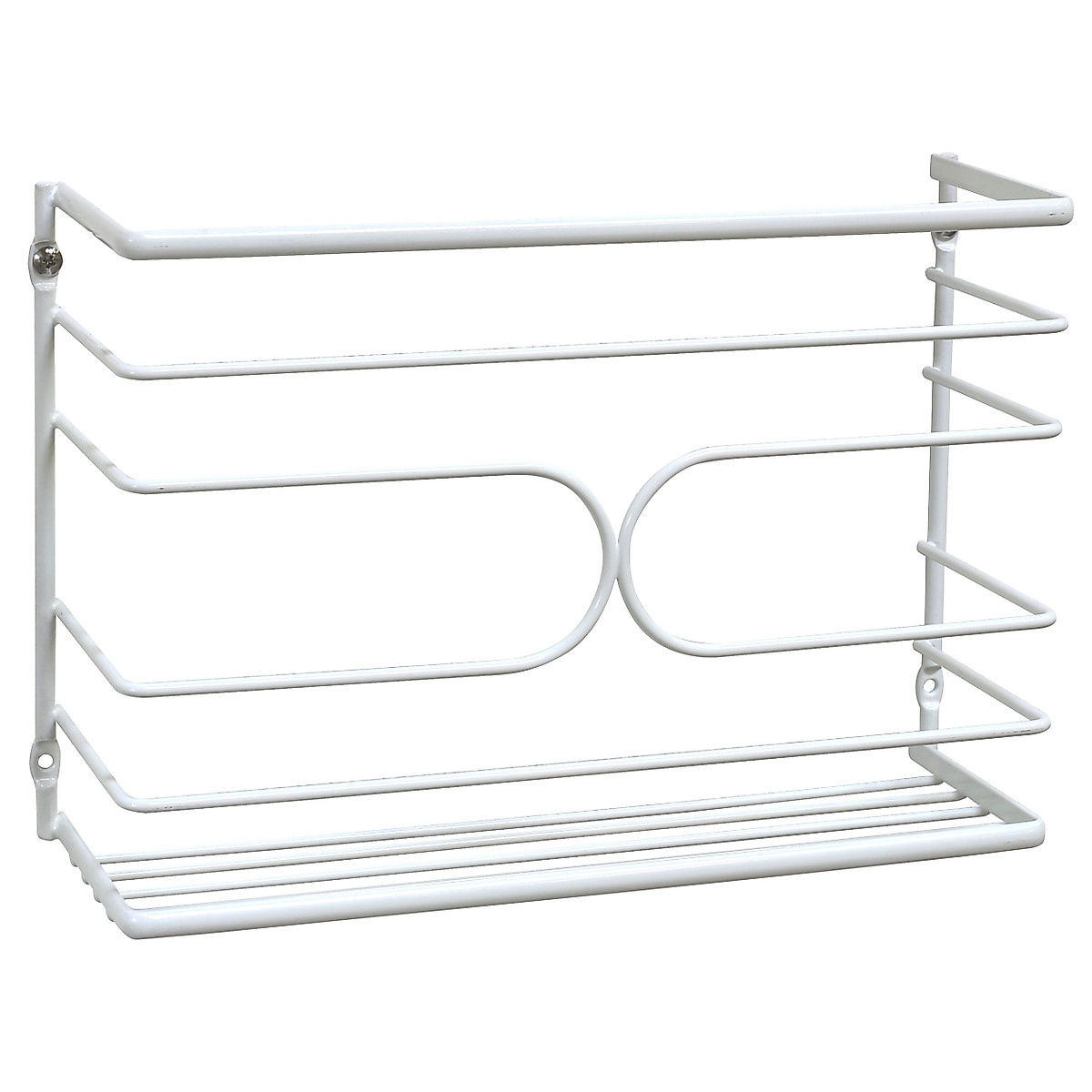 DecoBros Wall Door Mount Kitchen Wrap Organizer Rack, White