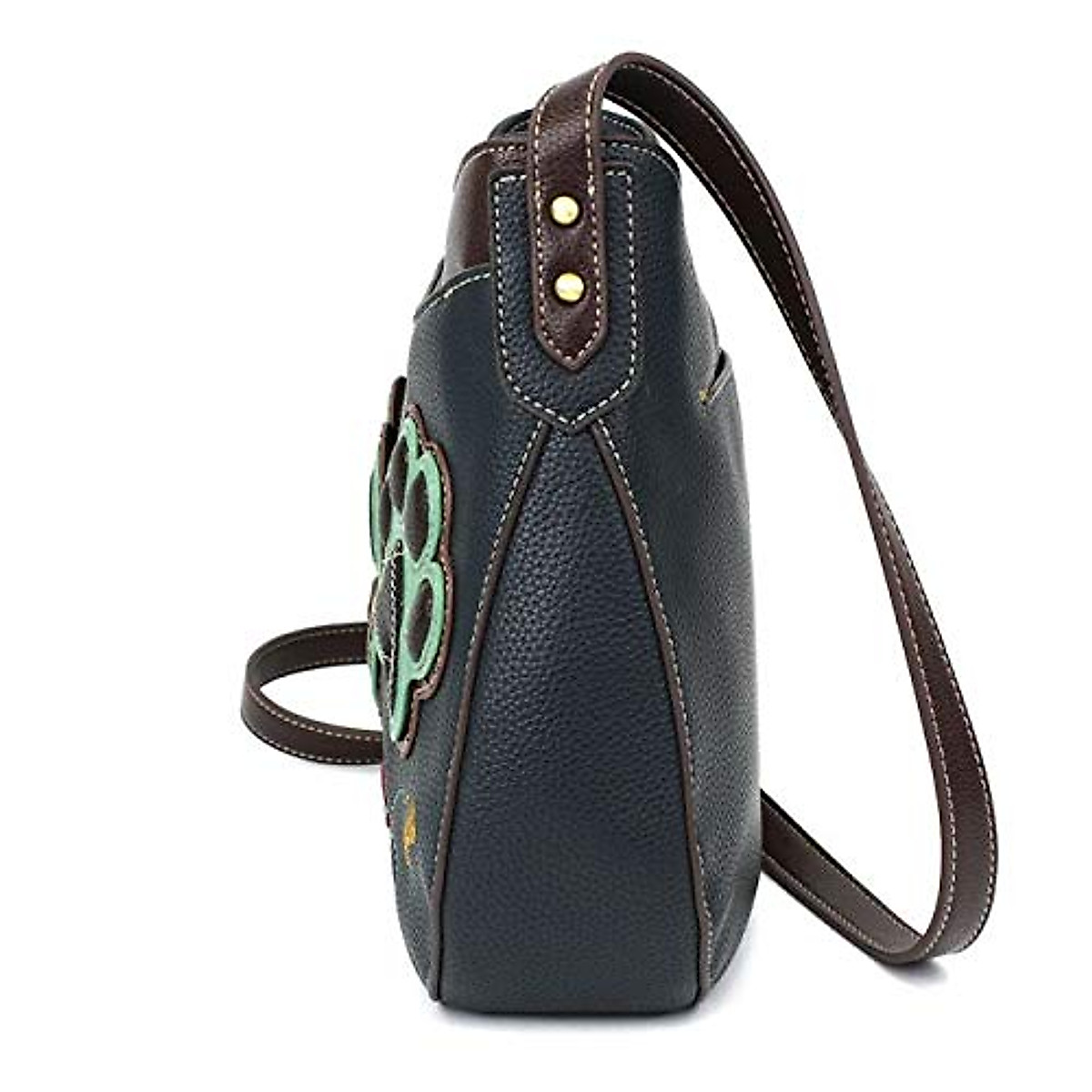CHALA Paw Print Collection Crescent Cross Body Bag (Teal 10.5 x 10 x 3)