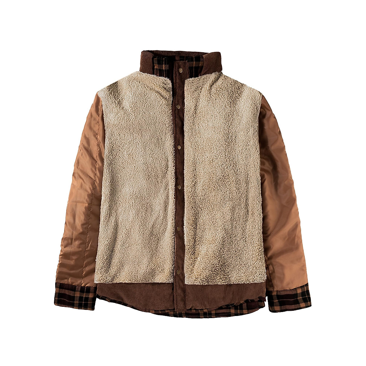 Mr.Stream Men's Outdoor Casual Vintage Long Sleeve Plaid Flannel Button Down Shirt Jacket 3251 Coffee M