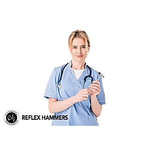 EMI Buck Neurological Reflex Testing Medical Hammer - Comes with Needle and Brush (Royal)
