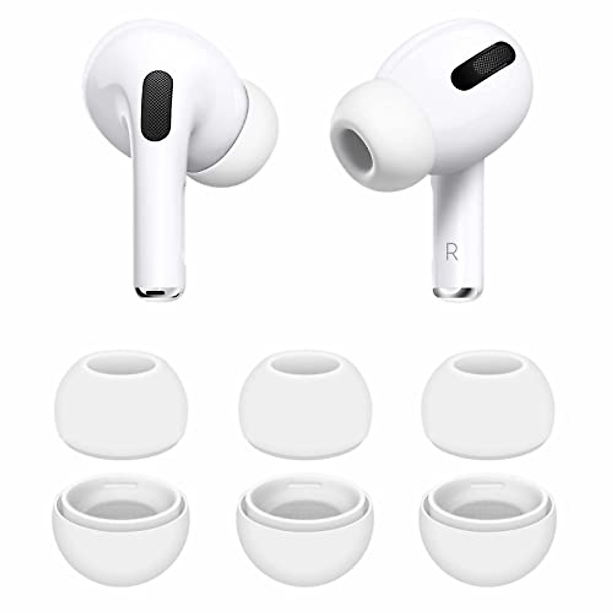 IiEXCEL 3 Pairs Compatible with AirPods Pro 1st 2nd Ear Tips Buds, Extra Small Size Replacement Silicone Rubber Eartips Earbuds Gel Accessories Compatible with AirPods Pro 2 and 1st - XS White