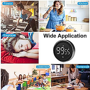 AIMILAR LED Digital Kitchen Timer - Magnetic Countdown Count-up Kids Timer, Large LED Display, Adjustable Volume and Brightness Cooking Timer for Kid Classroom Board