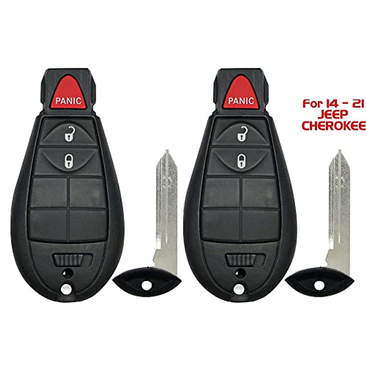 Lot of 2x New Replacement Keyless Remote Key Fob Compatible with & Fit For JEEP CHEROKEE 2014-2021