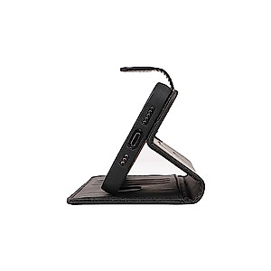 ZIRIA Smartphone Flip Cases Compatible with Oppo A7 Card Holder Detachable Bracelet Flip Phone Case Multifunctional Case Compatible with Oppo A7 Case (Color : Svart)