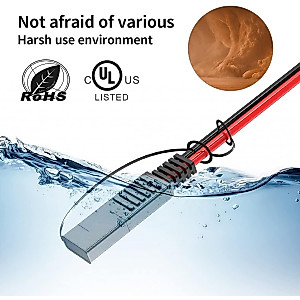 ELFCULB SAE Extension Cable 16AWG SAE Connector Battery Cable with Protective Cable Sleeve for Automotive RV Battery Solar Panel (12FT)