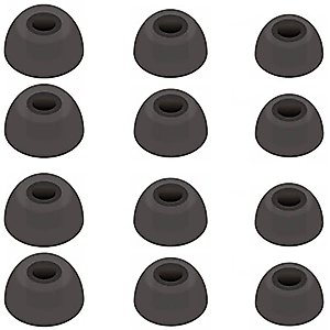 BLLQ 6 Pairs Silicone Ear Tips Replacment for Jabra Elite 7 Pro/75t/ 65t/ Active/ Elite 3 Eartips Replacement Silicone Compatible with Jabra Earbuds, Black Jbra
