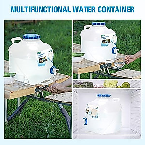 Collapsible Water Container,Portable Water Storage Containers,Collapsible Water Jug 5.3Gal,Camping Water Container with Spigot,Double Handle Foldable Emergency Water Storage for Camping,Hiking(1 Pack)