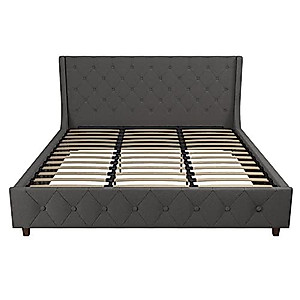 COSMOLiving by COSMOPOLITAN Mercer Upholstered Bed - King - Grey Linen