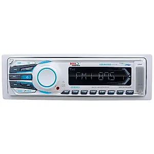 BOSS Audio Systems MR1308UAB Marine Receiver - Weatherproof, Bluetooth Audio, USB, SD, MP3, AM/FM, Aux-in, No CD Player, White, 8.50in. x 8.50in. x 4.00in.