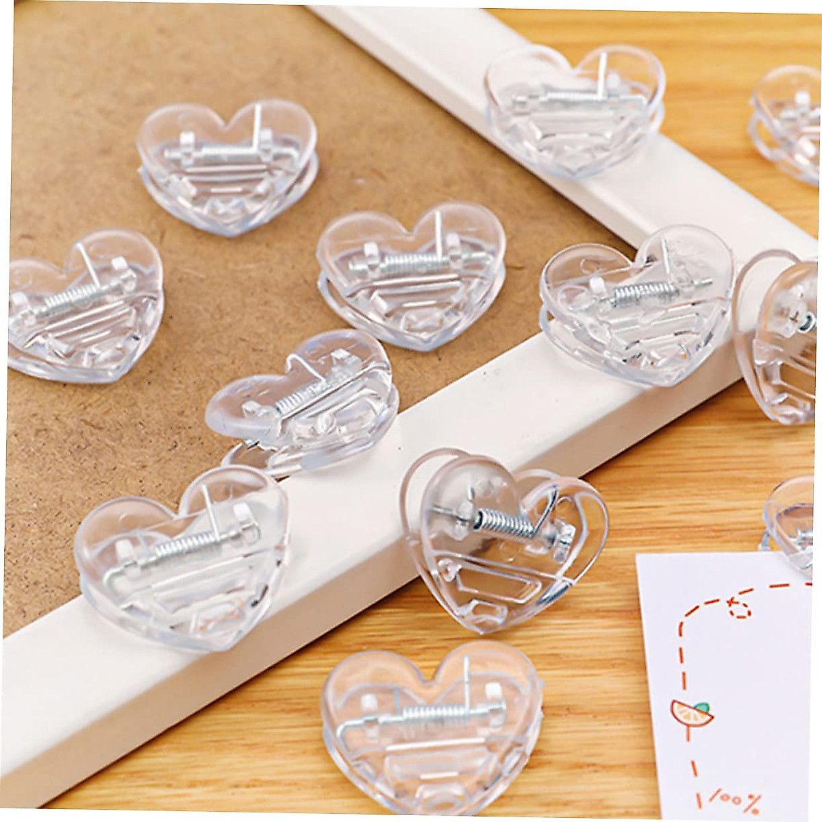 Ciieeo 20pcs Transparent Love Clip Heavy Duty Bag Clips File Paper Clamps Money Binder Clips Multipurpose Bag Clips Drawing Board Clamps Mini Chips Plastic Multifunction Girl Paper Clip