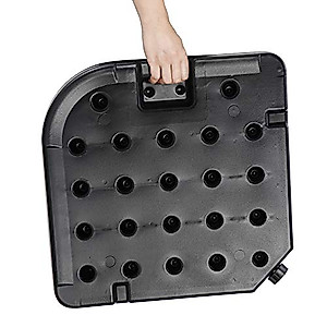 SUPER DEAL 4-Piece Heavy Duty Cantilever Offset Patio Umbrella Base, Water/Sand Filled Square Umbrella Stand 4 with Easy-to-Fill Spouts for Garden, Backyard and Poolside Black