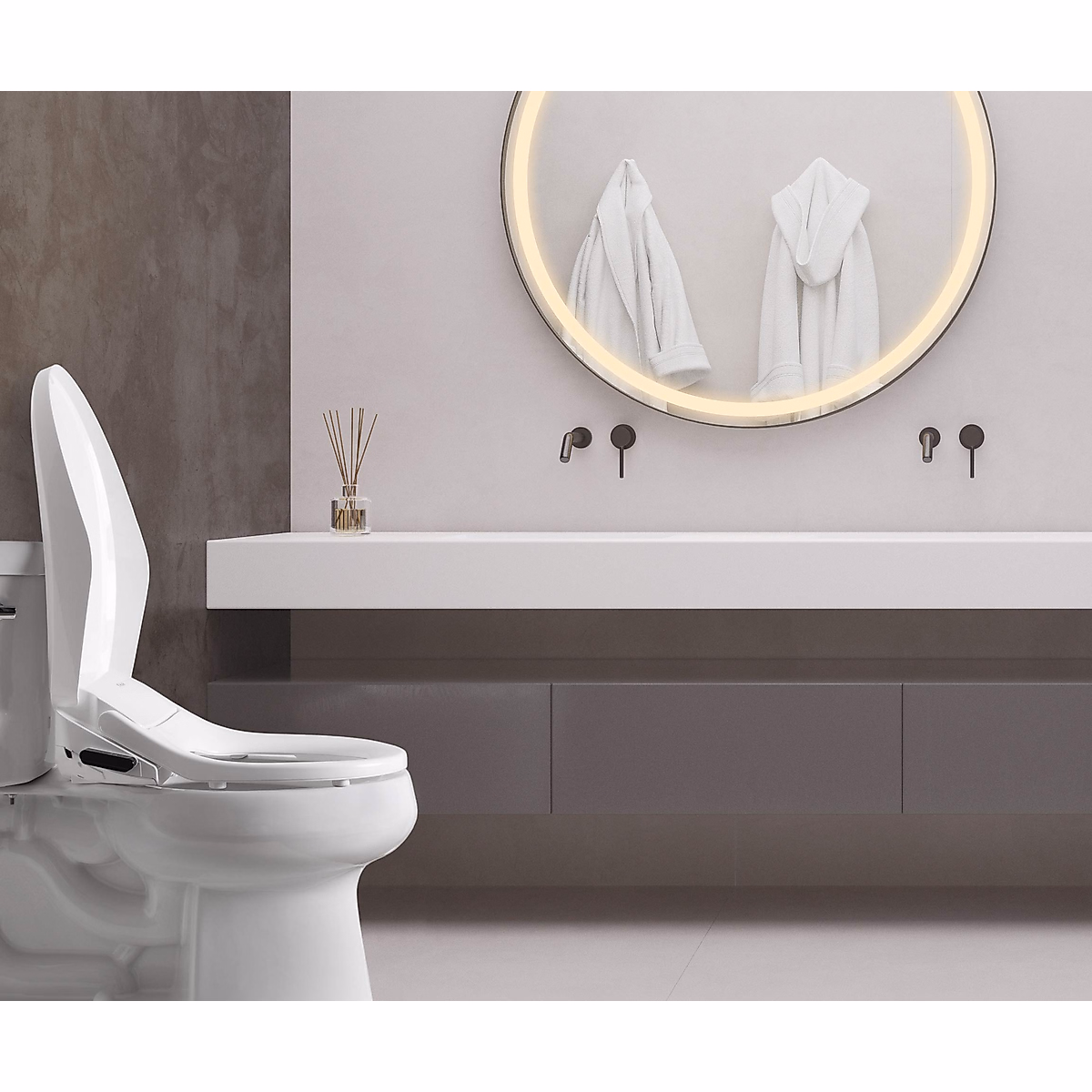 Hulife Electric Bidet Seat for Elongated Toilet with Unlimited Heated Water, Heated Seat, Warm Air Dryer, Wireless Remote Control