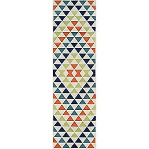 Momeni Rugs , Baja Collection Contemporary Indoor & Outdoor Area Rug, Easy to Clean, UV protected & Fade Resistant, 5'3" x 7'6", Multicolor