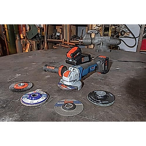 BOSCH GWX18V-50PCN 18V X-LOCK EC Brushless Connected-Ready 4-1/2 In. – 5 In. Angle Grinder with No Lock-On Paddle Switch (Bare Tool), Black,blue,grey