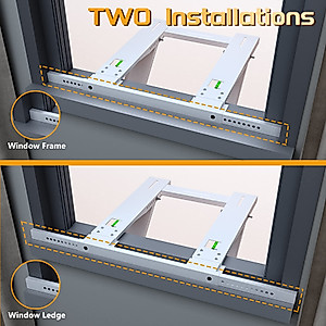 Powrocket Drill-Less Window Air Conditioner Bracket, Easy to Install Window AC Mounting Support Bracket,Heavy Duty Construction,Up to 200lbs