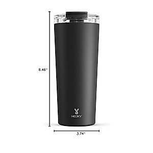 Meoky 24 oz Travel Coffee Mug with Leak-proof Lid, Stainless Steel Insulated Coffee Tumbler, Keeps Hot for 8 Hours or Cold for 24 Hours, Fits in Car Cup Holder (Night)