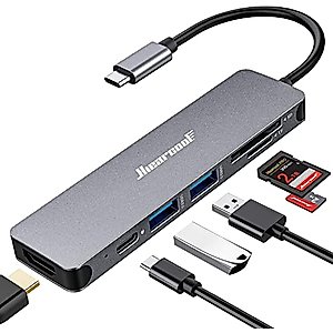 Hiearcool USB C Hub, USB C Multi-port Adapter for MacBook Pro, 7 in 1 USB C to HDMI Hub Dongle Compatible for USB C Laptops and Other Type C Devices (4K HDMI USB3.0 SD/TF Card Reader 100W PD)