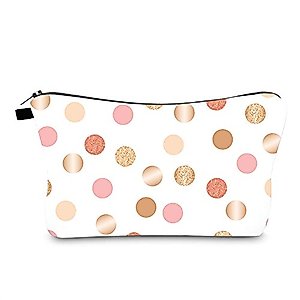 Jom Tokoy Makeup Bag for Women Cosmetic Bag Small Makeup Bags Waterproof Travel Case Toiletry Bag Accessories Organizer Cute Gifts (Pink polka dots)