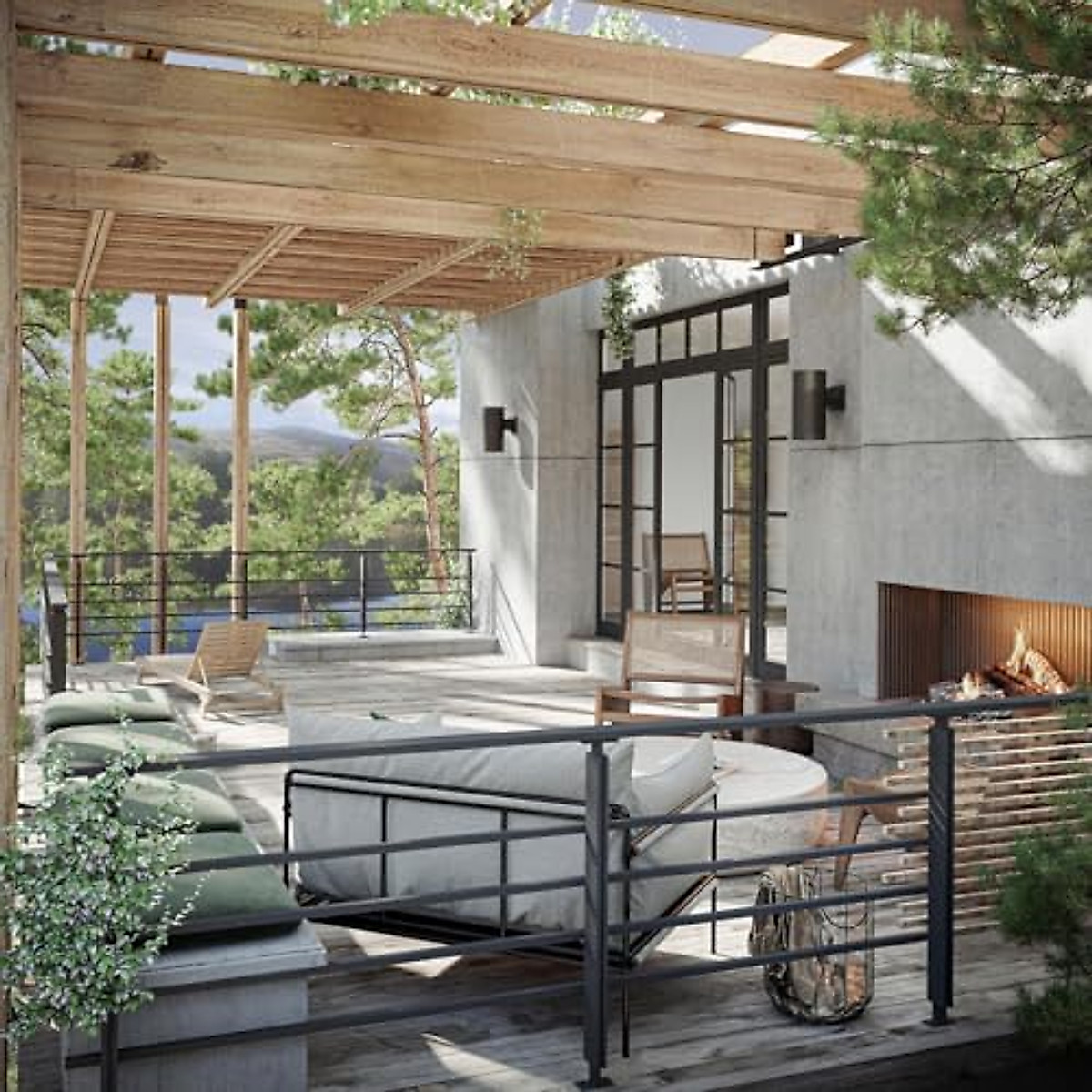 Progress Lighting Cylinder Collection 6" Modern Outdoor LED Wall Lantern Light Black