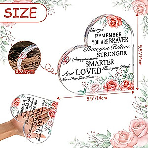 OurWarm Inspirational Gifts for Women, Motivational Quotes Office Desk Decor Cheer Up Gifts for Birthday, Graduate, Anniversary, Christmas, Graduation Gifts for Her, Heart Decorative Signs & Plaques