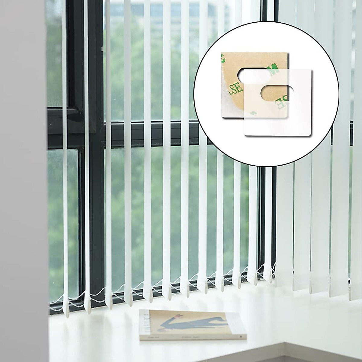 Alamic Vertical Blind Repair Tabs 120 Pieces Vertical Blind Repair Parts Vertical Blinds Replacement Parts Instead of Buying Vertical Blinds Replacement Slats - 60 Sets