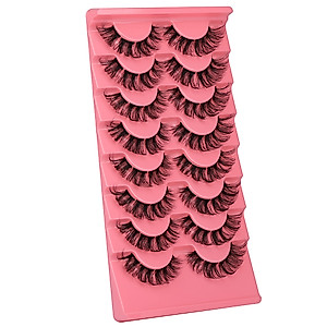 Cluster Lashes Natural Look Wispy Cat Eye Lashes Extensions Fluffy False Eyelashes Individual Lashes Strips DIY Lashes Pack Natural Lashes Clusters 8 Pairs by Newcally