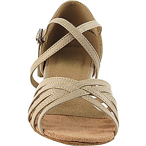 Women's Ballroom Dance Shoes Salsa Latin Practice Dance Shoes Tan Leather 1670cEB Comfortable - Very Fine 1.5" Heel 5.5 M US [Bundle of 5]