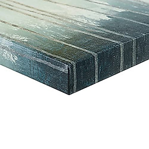 Madison Park Wall Art Living Room Decor - Embelished Gold Foil Triptych Canvas Home Accent Dining, Bathroom Decoration, Ready to Hang Painting for Bedroom, 15" x 35", Midnight Forest Blue 3 Piece