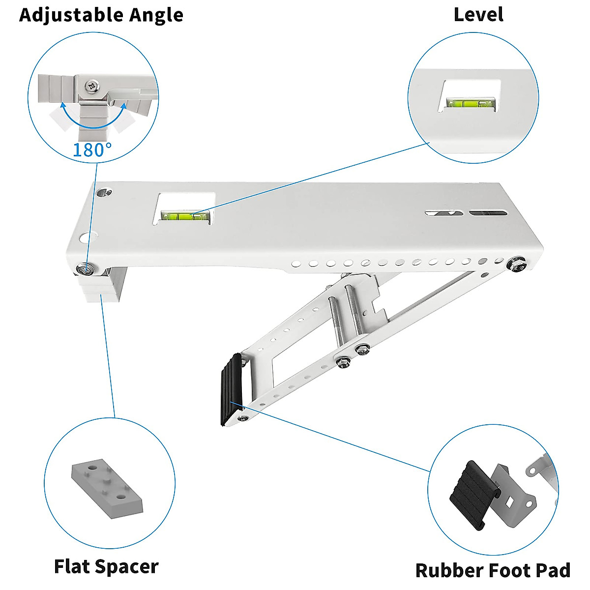 Kunzye Window Air Conditioner Support Bracket Light Duty, Up to 85 lbs, Fits for 5,000-12,000 btu