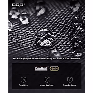 CQR Men's Tactical Pants, Water Resistant Ripstop Cargo Pants, Lightweight EDC Hiking Work Pants, Outdoor Apparel, Duratex Mag Pocket Black, 38W x 32L