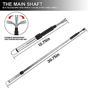 XTENDR ARCS V2 Extendable 2.5 Feet Arc Extra Long Flameless Fireplace Stove Electric Candle Lighter for Pilot Light, Grilling, Firepit, Kitchen, BBQ (Black)