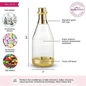 Kate Aspen Gold Metallic Mini Champagne Bottle Container (Set of 12) DIY Favor, Medium, Adult Party Favours