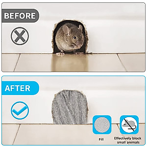 Steel Wool Roll, Flexible Stainless Steel Wool Rolls Interstice Hole Filler, Barrier Wire Mesh Hole Fill Fabric, Control Gap Filter Keep Animals Away from Holes for House Garage