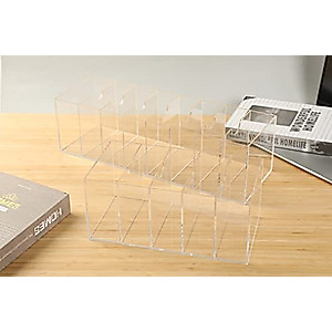 Belt Organizer, Acrylic 5&8 Compartments Belt Case Storage Holder , Clear Belt Display Case for Closet Tie and Bow Tie (8 grids)