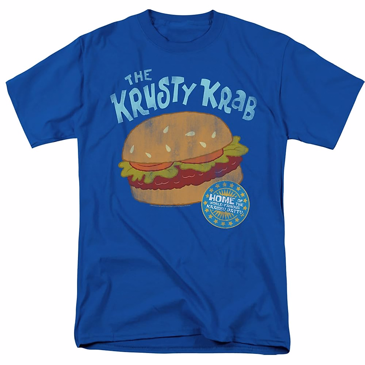 Popfunk Spongebob Krusty Krab Unisex Adult T Shirt (X-Large) Royal Blue