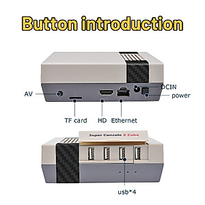 Kinhank Super Console X Cube Retro Game Console with 117000+ Classic Games, TV & Game System in 1,Video Game Console Compatible with 50+ Emulators,Support 4K，with 2 Wireless Game Controllers(256G)