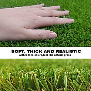 Qingbei Rina Artificial Grass Turf Tiles Interlocking for Dogs Potty,(12"x12"-9 Pack) Outdoor Fake Grass Mat Squares for Balcony,Self-draining Flooring
