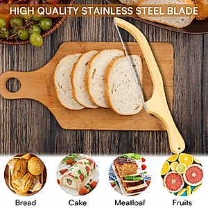 LOVLLE Bread Knife for Homemade Bread- Wooden Bread Bow Knifes sourdough Serrated Cutter Used for slicing bread include a dough whisk, scoring knife for bread baking