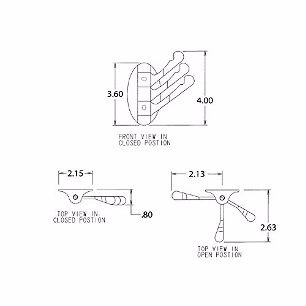 FPL Door Locks H2008 Triple Folding Garment Hook in Polished Chrome