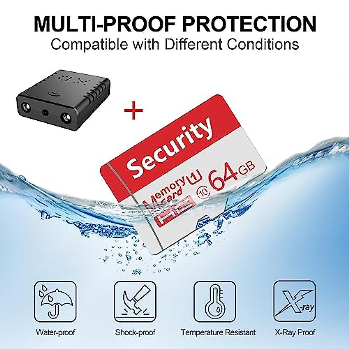 【Free 64G】Smallest Wireless Wifi Camera With Battery,HD1080P Spy Camera Detector,Portable Vdeo Camera,Baby Monitor with Night Vision,Motion Detection,Cloud Storage for Security with iOS AndroidAPP