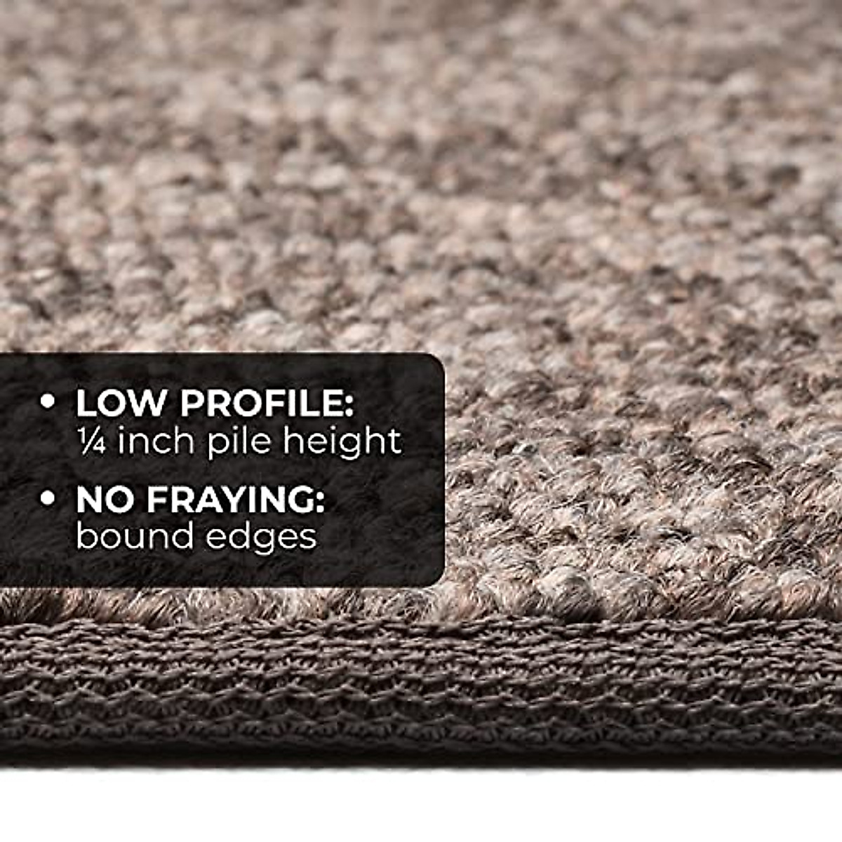 House, Home and More Skid-Resistant Carpet Indoor Area Rug Floor Mat - Pebble Gray - 2 Feet X 3 Feet