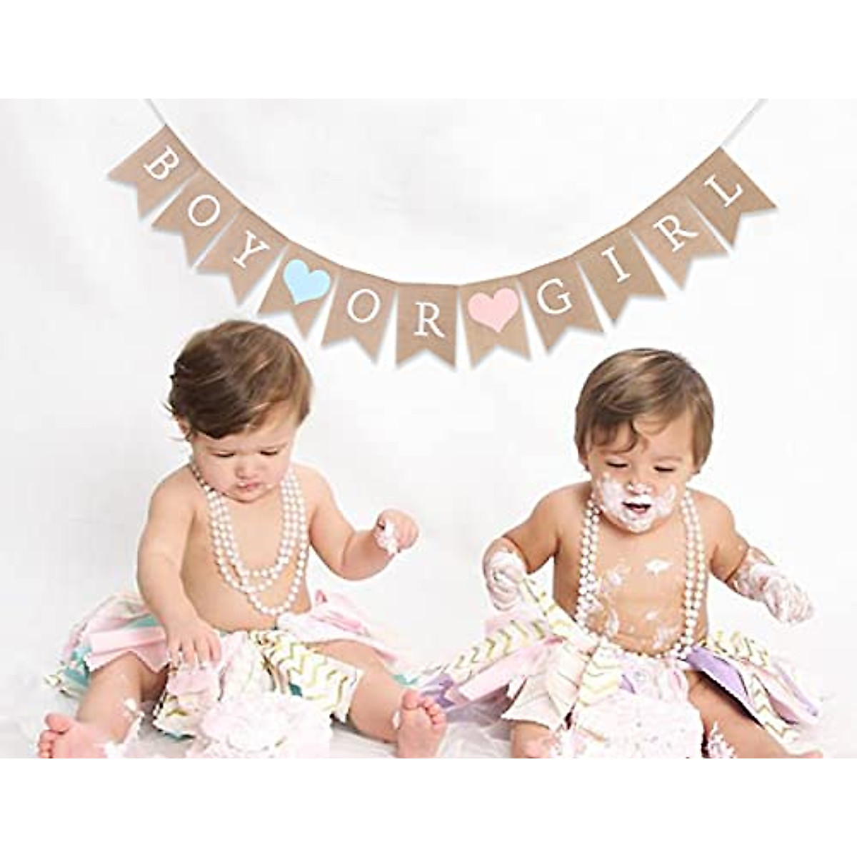 Boy or Girl Burlap Banner - Burlap Baby Shower Banner , Baby Shower Decorations , Gender Reveal, Rustic Girl Boy Shower Burlap Banner , Photo Decoration Props (Gender Reveal Banner)